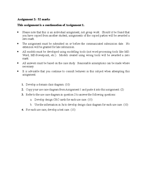 SOFTWARE ENGINEERING FUNDAMENTS - SEF216D Assignment 1, 2021, S ...