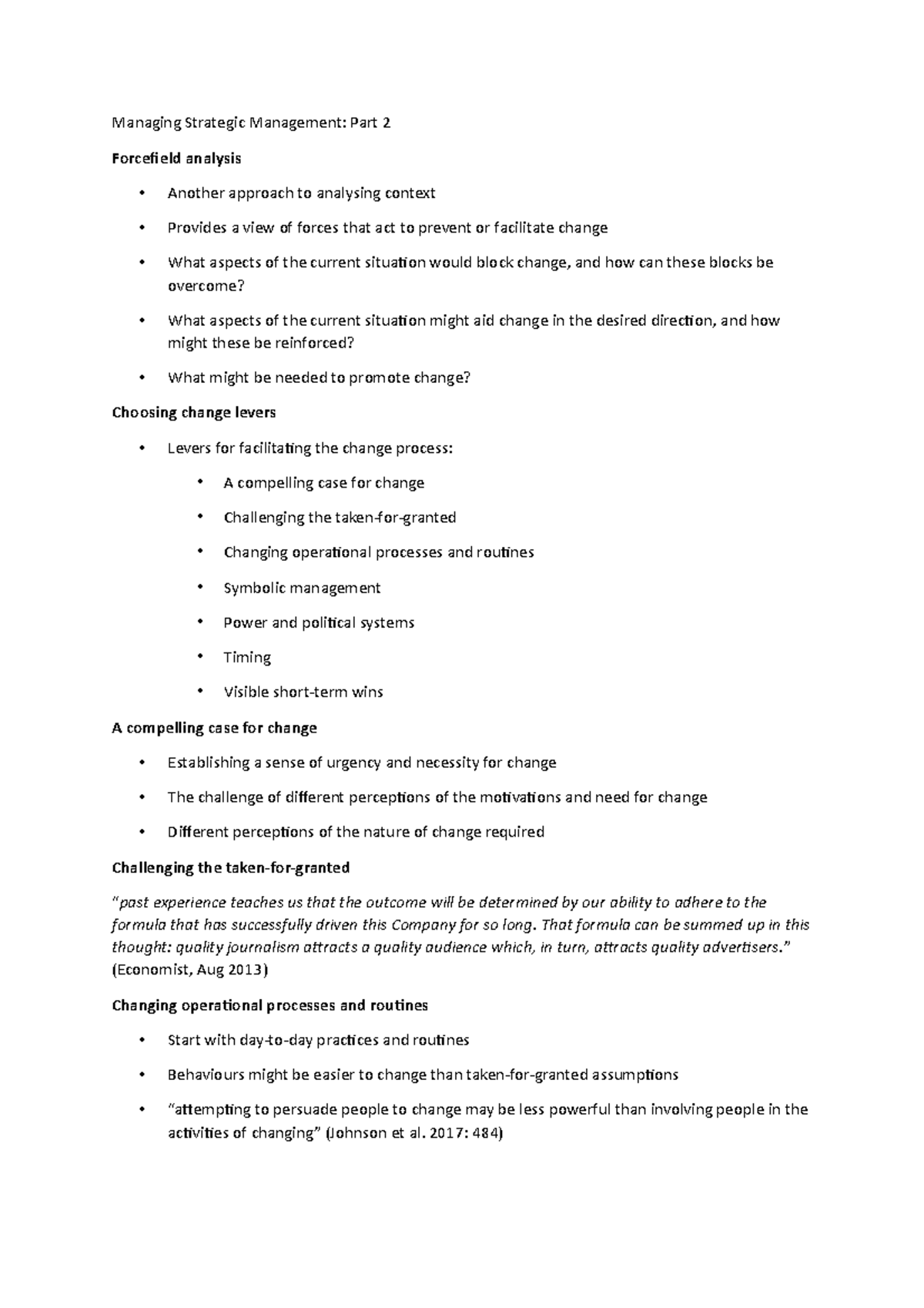 Managing Strategic Management- Part 2 - That formula can be summed up ...