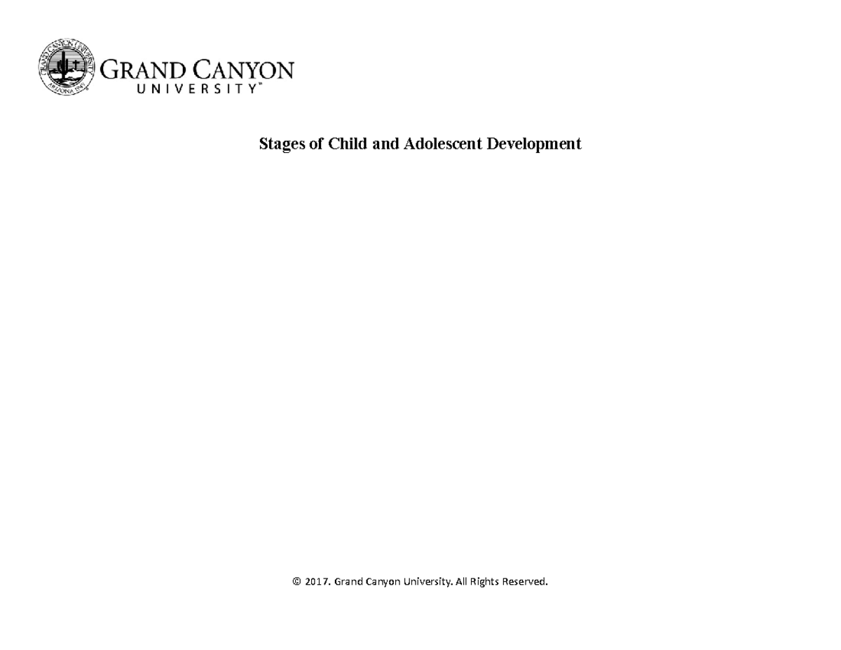 ELM-500-Matrix Stages of Child and Adolscent Development part 2 - Stages of Child and Adolescent ...