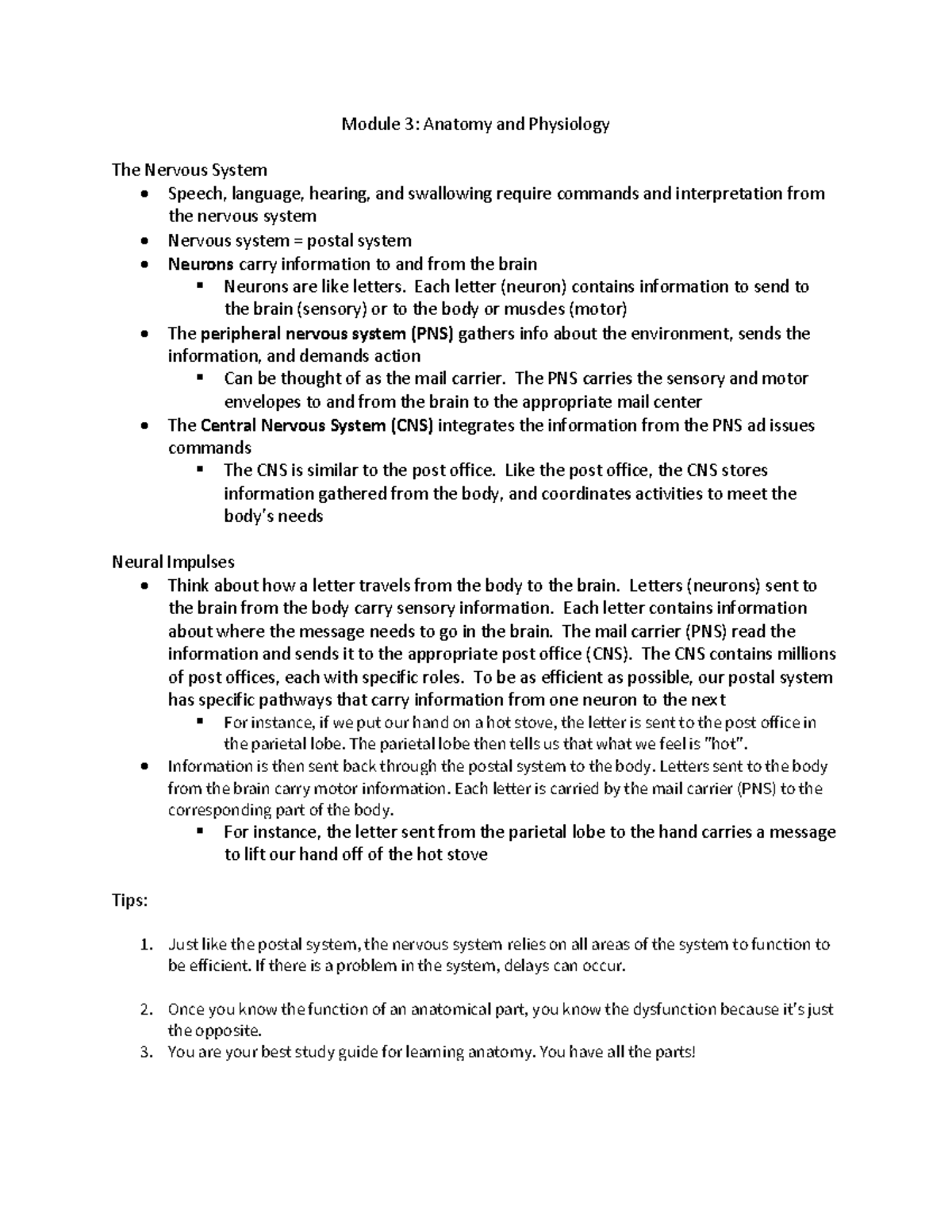 Module 3 Anatomy and Physiology - Module 3: Anatomy and Physiology The ...