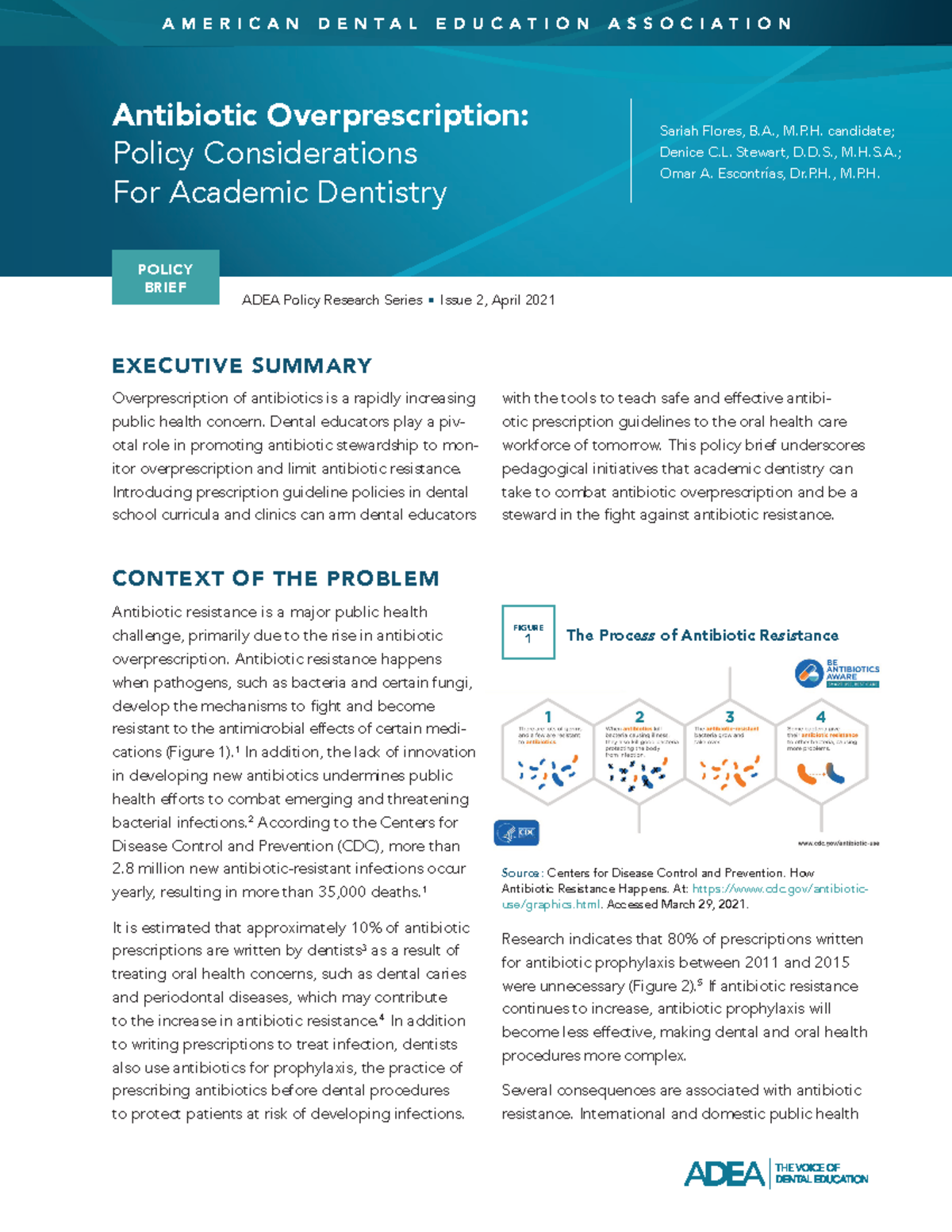 ADEA Policy Brief Final - Sariah Flores, B., M.P. candidate; Denice C ...