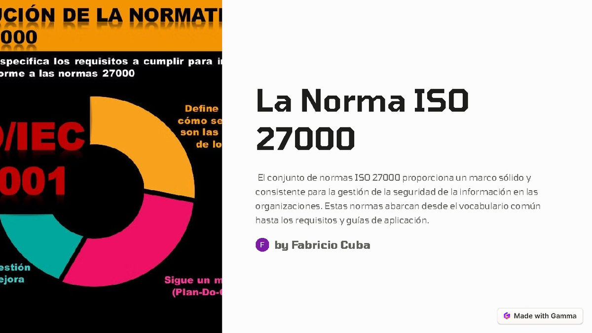 La Norma ISO 27000 - ddddd - La Norma ISO 27000 El conjunto de normas ISO 27000 proporciona un ...