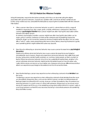 PSY 215 Module Six Activity Template hw - Specifically, consider how ...