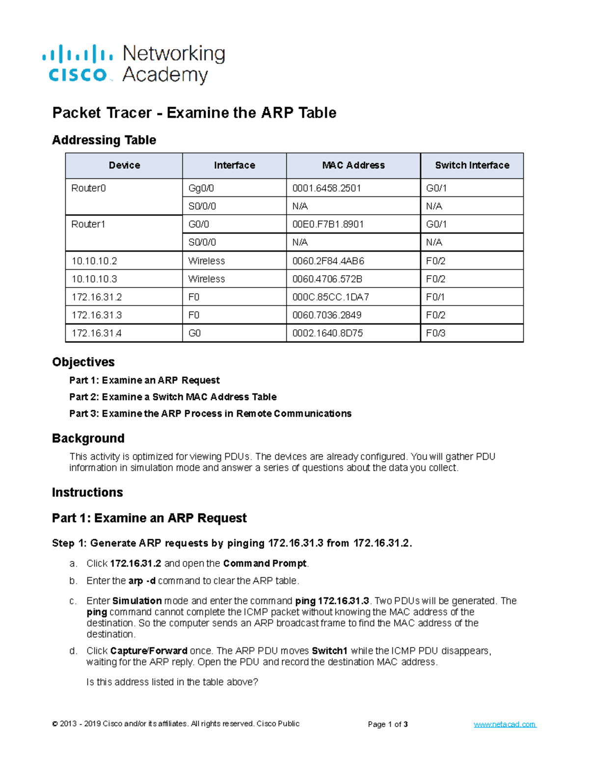 Examine The Arp Table 2013 2019 Cisco And Or Its Affiliates All