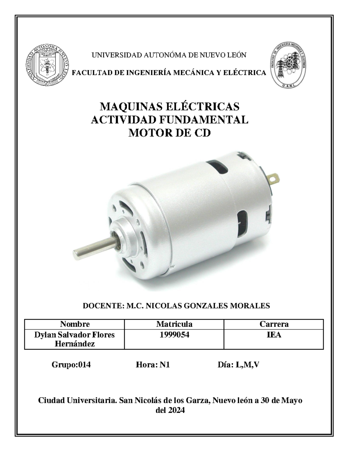 Partes del motor CD - UNIVERSIDAD AUTONÓMA DE NUEVO LEÓN FACULTAD DE ...