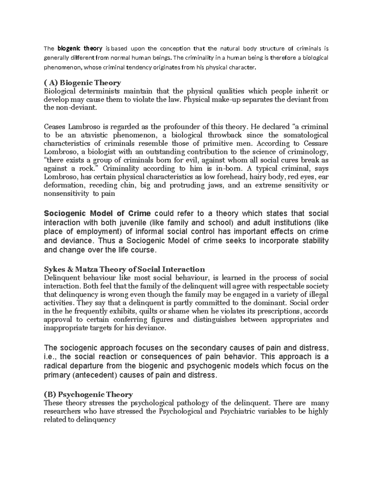 Methodology of juveniles - The biogenic theory is based upon the ...