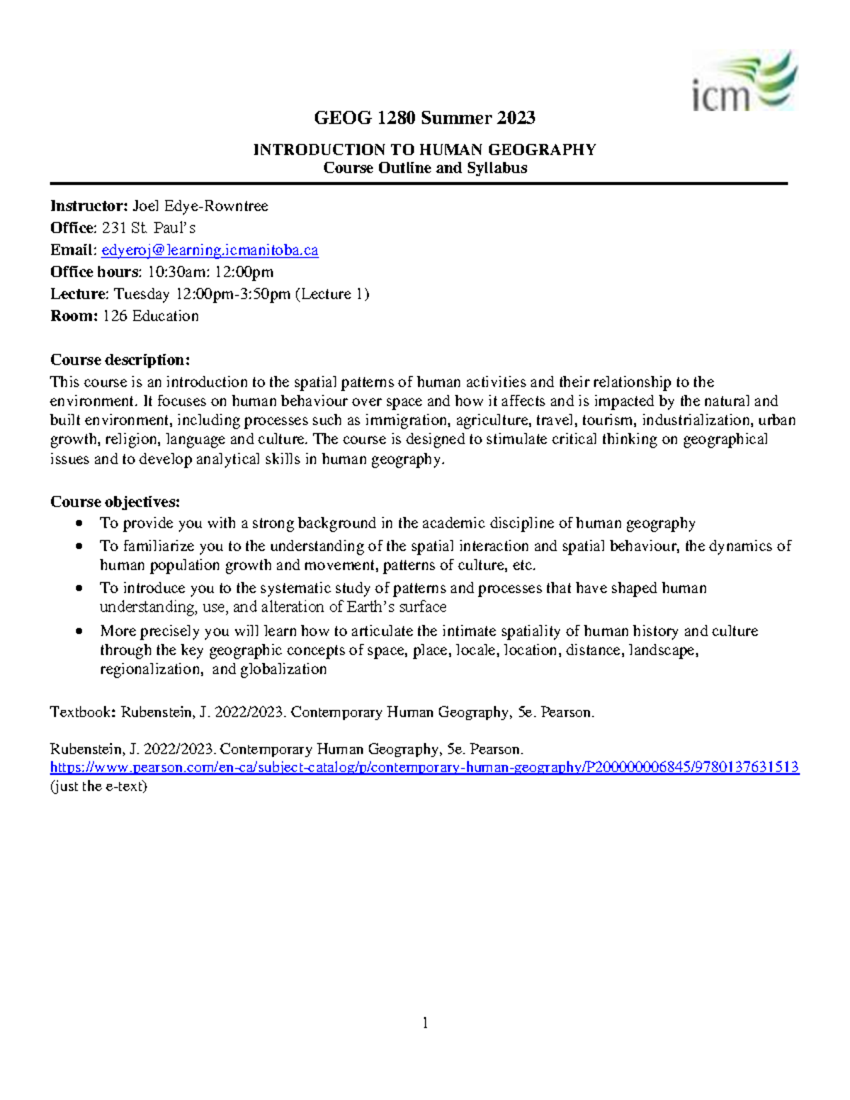 GEOG 1280 Edyeroj TPM - syllabus - GEOG 1280 - U of M - Studocu