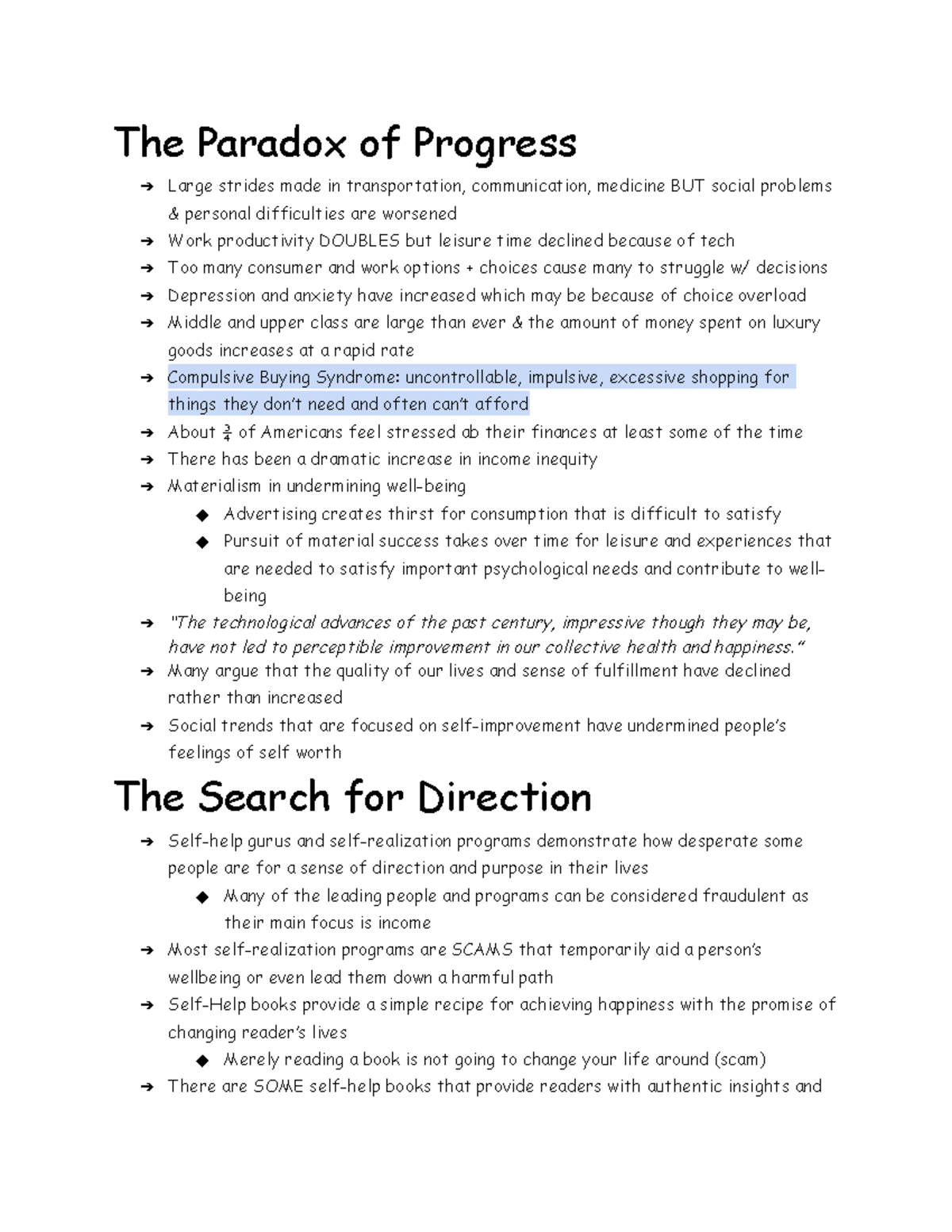 Chapter 1 Notes - The Paradox of Progress Large strides made in ...