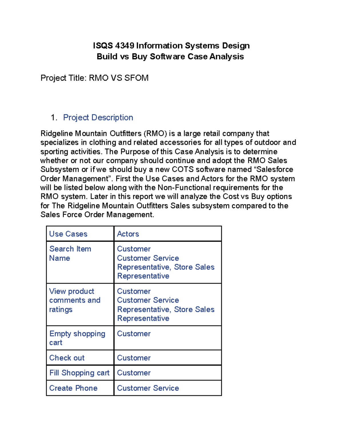 Untitled document - Project final - ISQS 4349 Information Systems ...