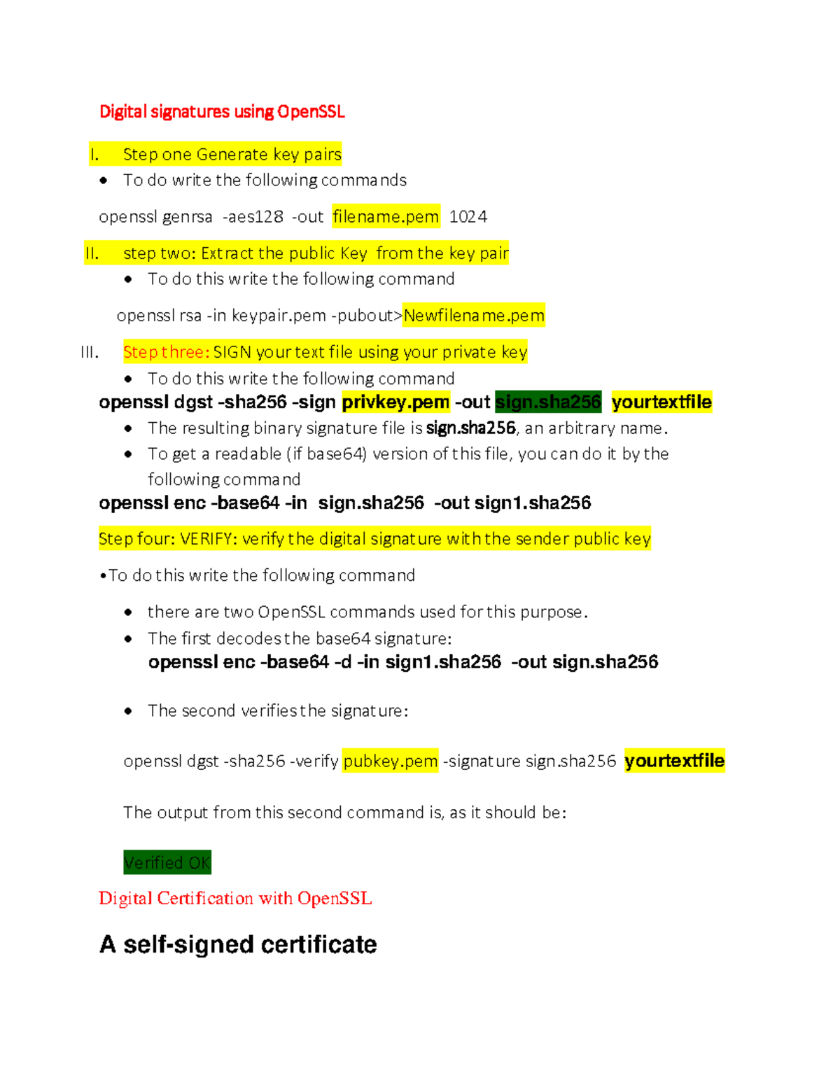 Digital Certification with Open SSL - Digital signatures using OpenSSL ...
