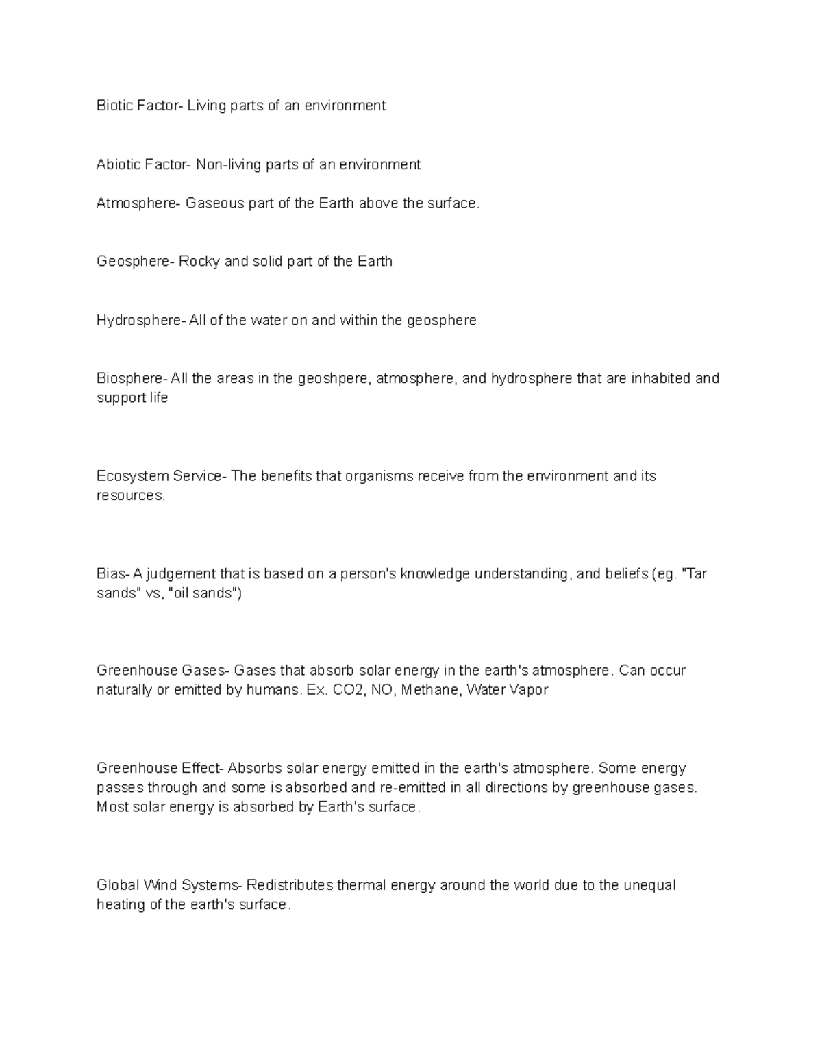 Earth Science Unit 4 - Biotic Factor- Living parts of an environment ...