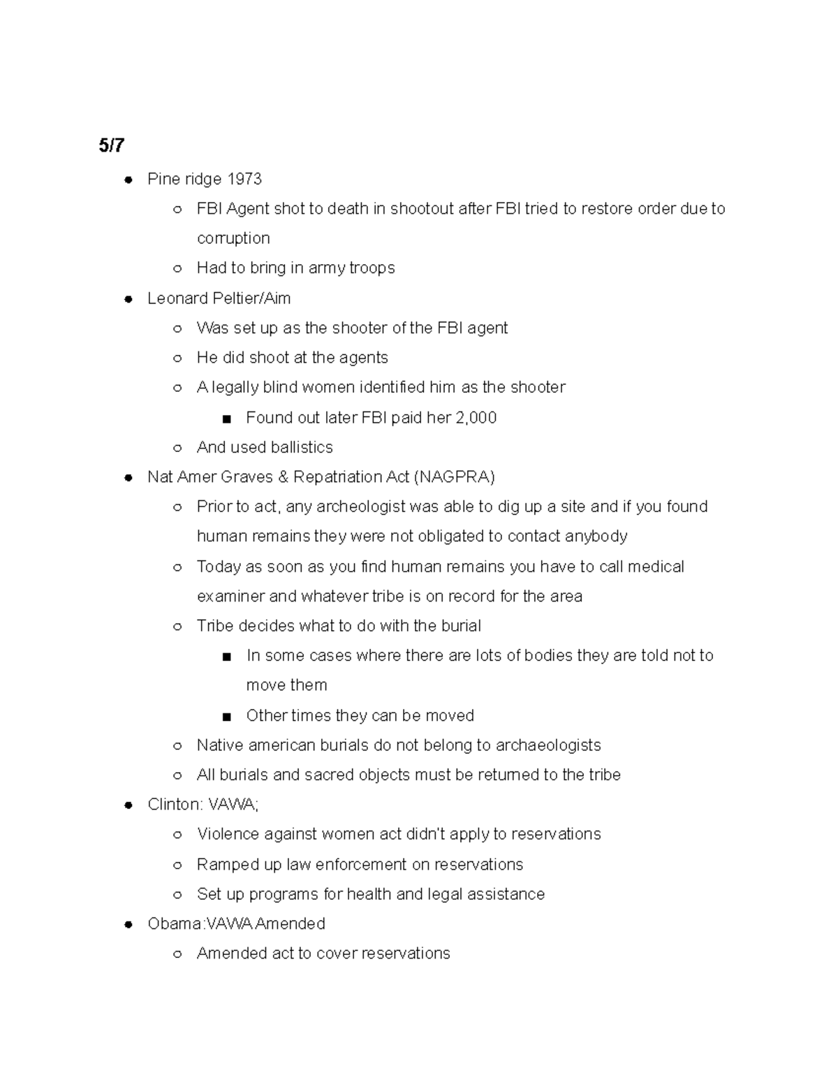 2019-American Indian Studies AMIND 141-Notes - 5/ Pine ridge 1973 FBI ...