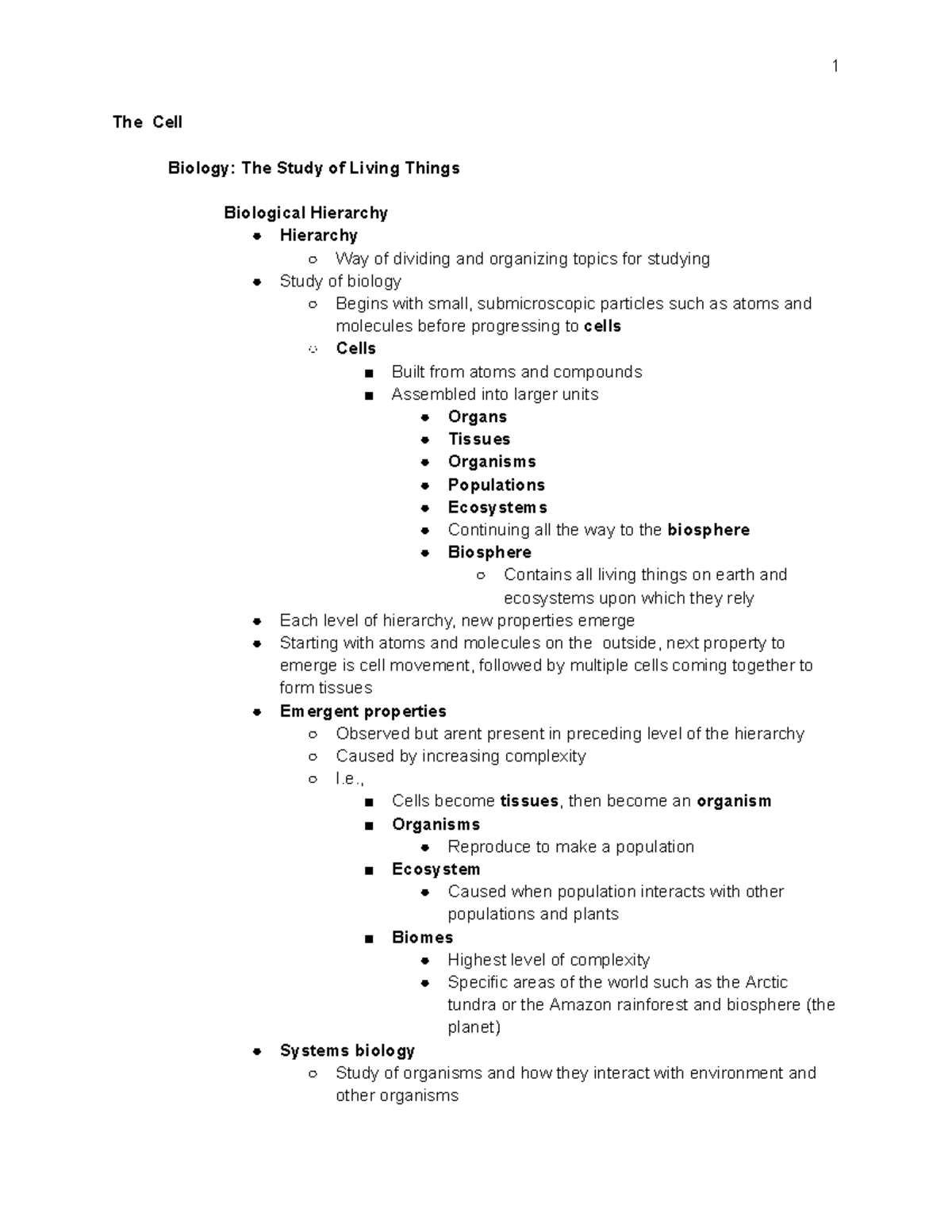 The Cell - notes about the cell - The Cell Biology: The Study of Living ...