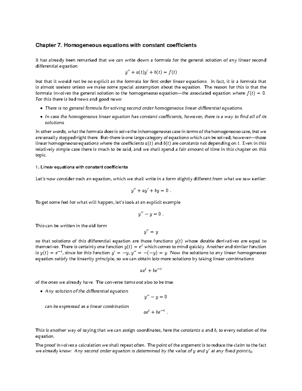 Homogeneous - Chapter 7. Homogeneous equations with constant ...
