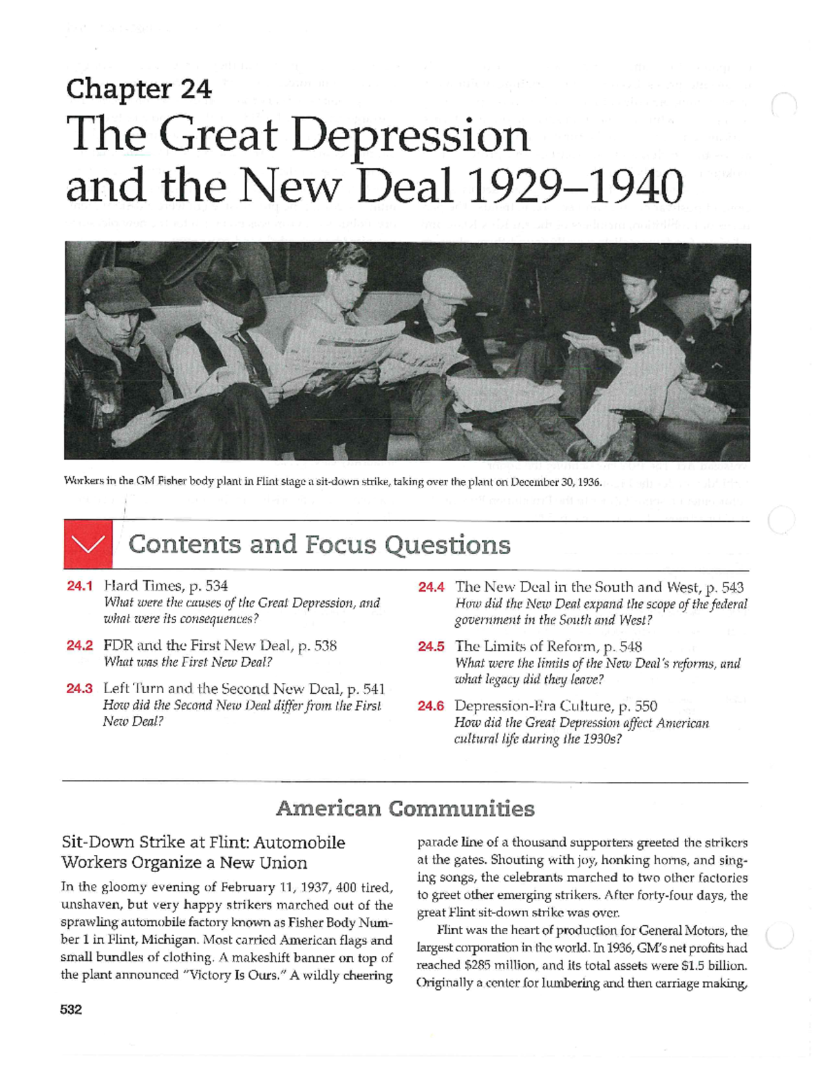 Out of Many Ch 24 Great Depression New Deal - Chapter 24 The Great ...