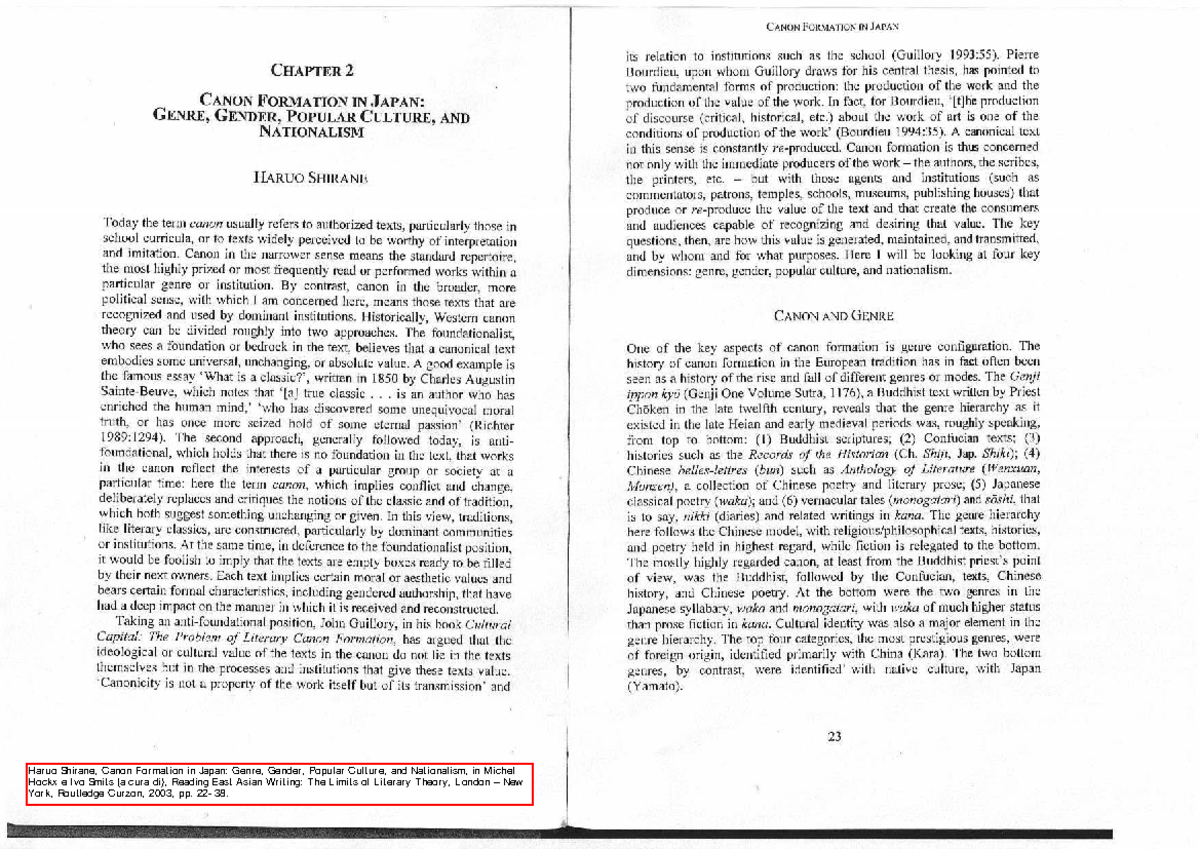 2003 Shirane - Canon Formation in Japan - CHAPTER CANON FORMATION IN ...