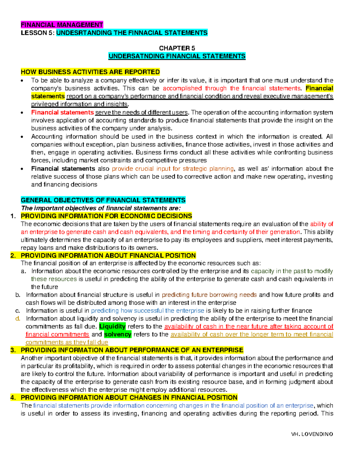 FM Finals Reviewer - FINANCIAL MANAGEMENT LESSON 5: UNDESRTANDING THE ...