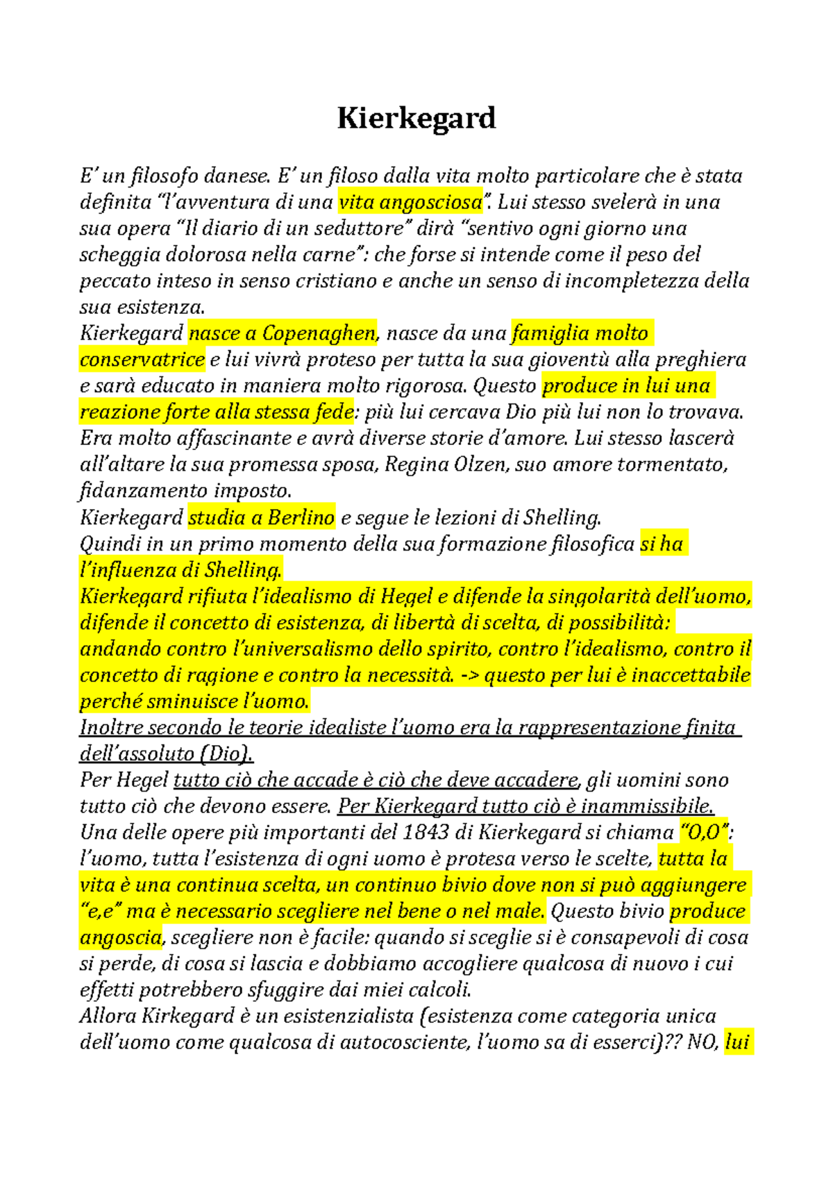 Kierkegaard e i tre stadi dell'esistenza - Kierkegard un filosofo ...