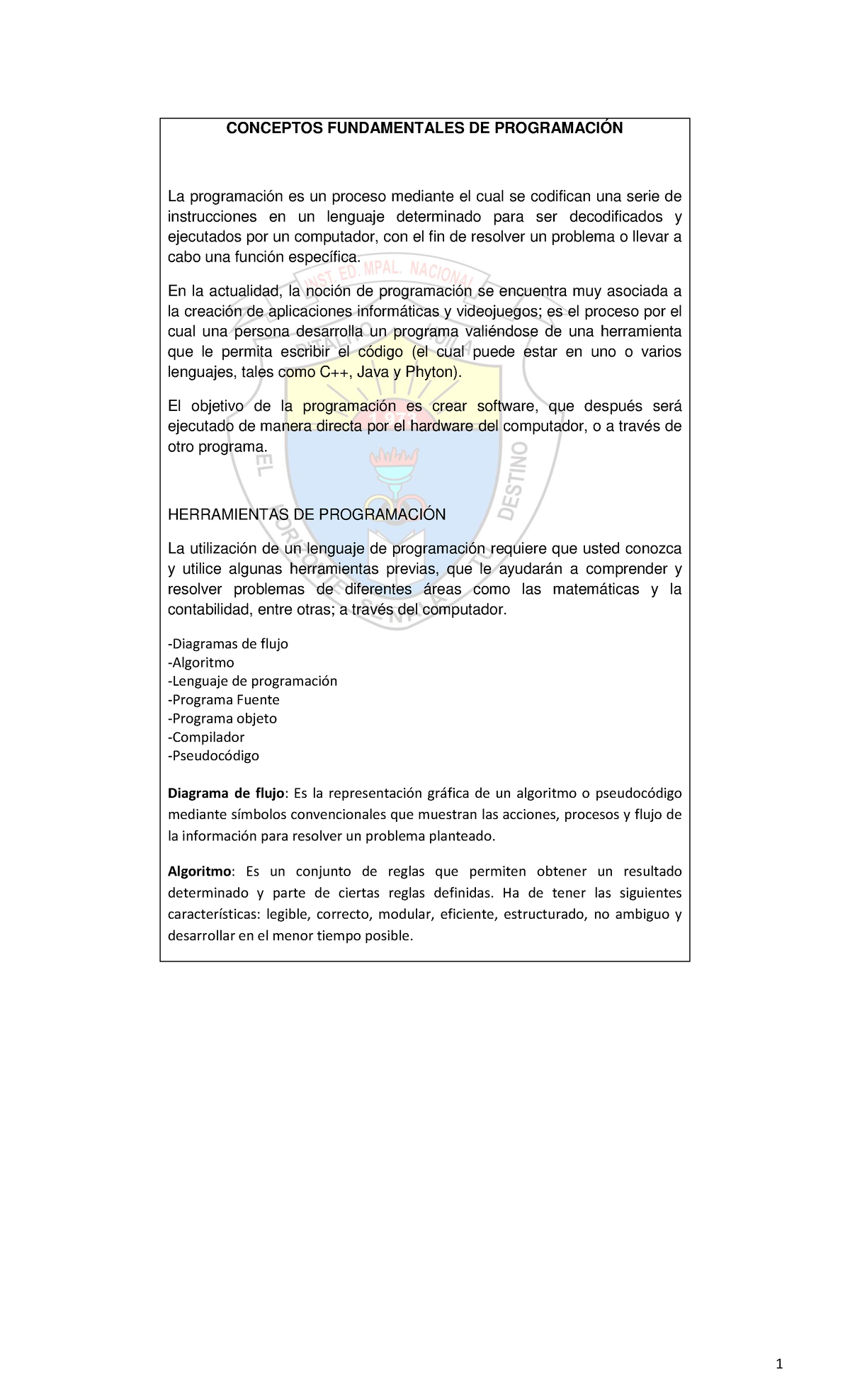 Fundamentos de programación 2021 - CONCEPTOS FUNDAMENTALES DE ...