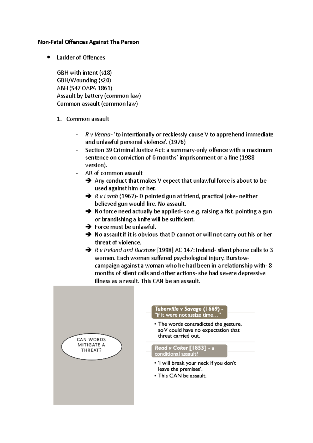 Non-fatal Offences Against The Person - (1976) Section 39 Criminal ...