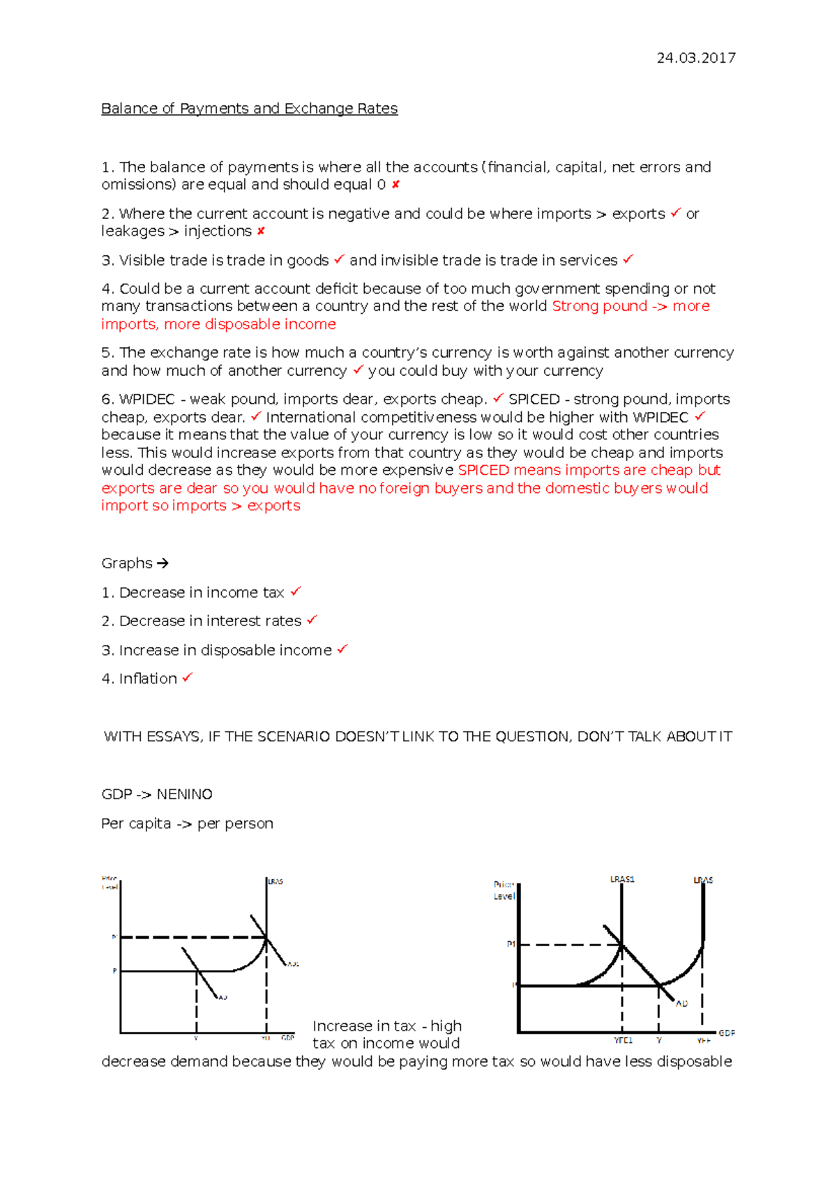 E 24 - Lesson notes for macroeconomics - 24.03 Balance of Payments and ...