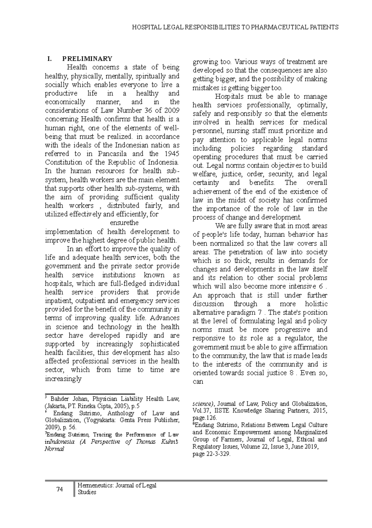 Hospital Legal Responsibilities TO Pharmaceutical Patients ...