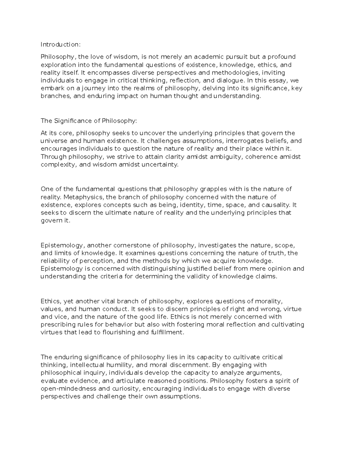 A Journey into Philosophy - Introduction: Philosophy, the love of ...