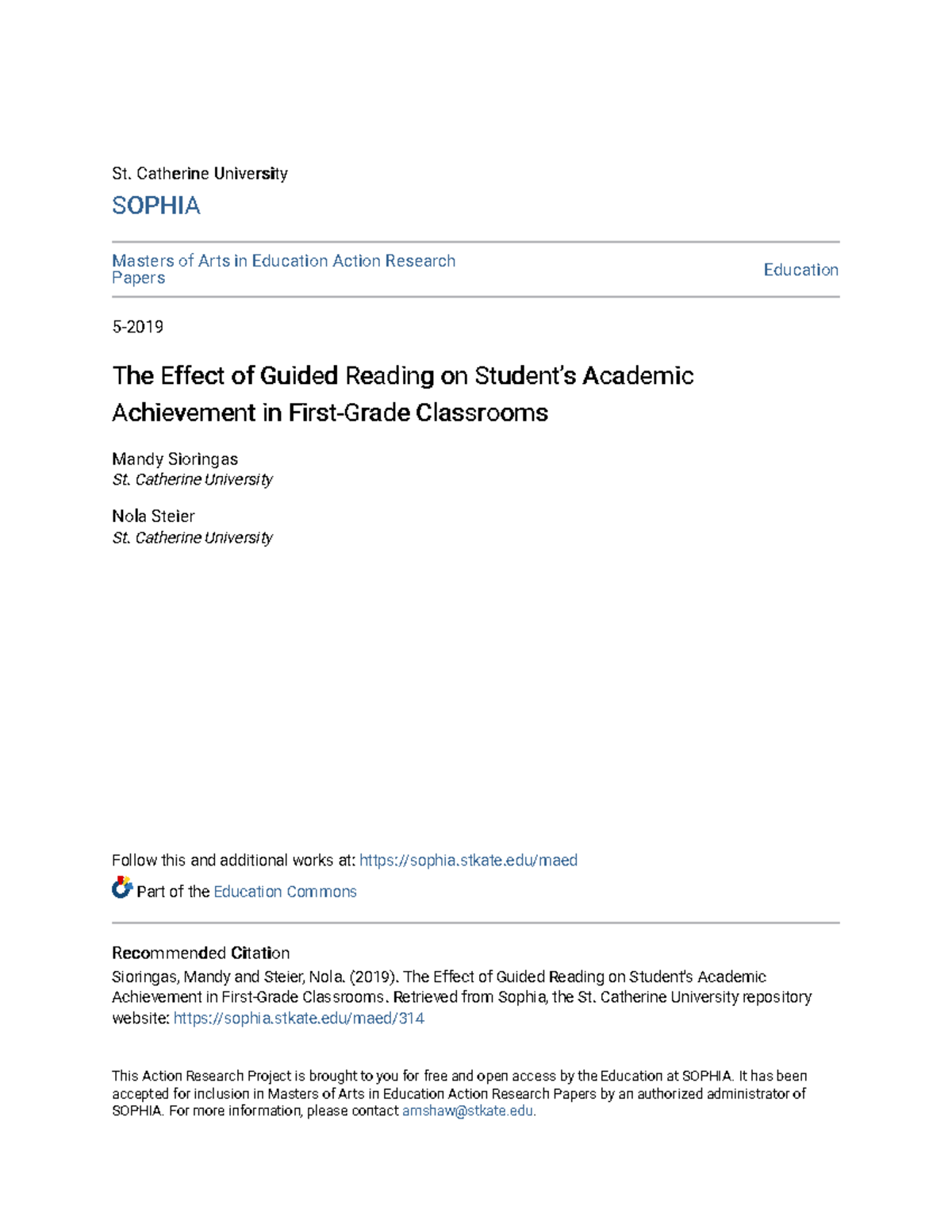The Effect Of Guided Reading On Student S Academic Achievement In St