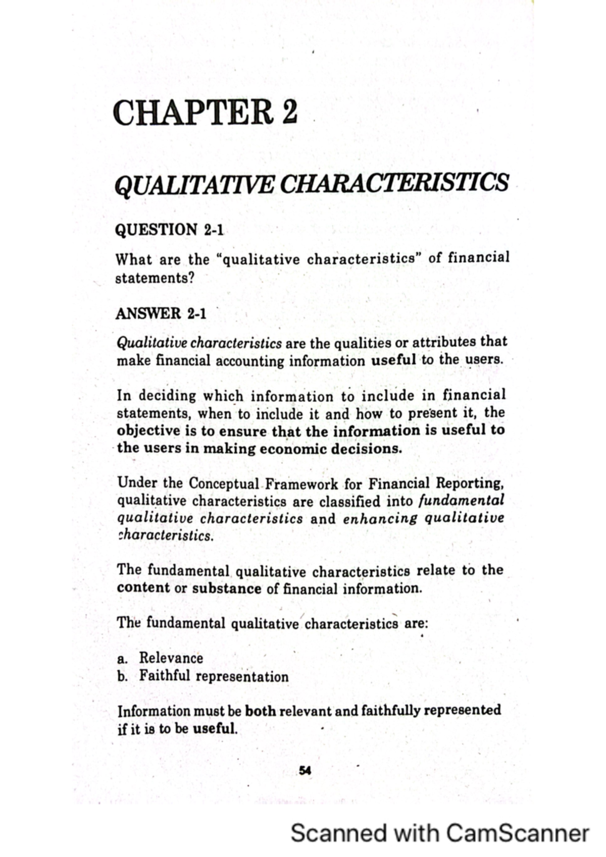 Qualitative Characteristics Theories IA - CHAPTER 2 QUALITATIVE ...