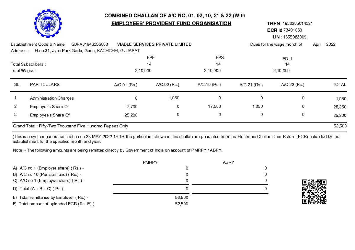 1. B Medical APR-22 - this a hr course - COMBINED CHALLAN OF A/C NO. 01 ...