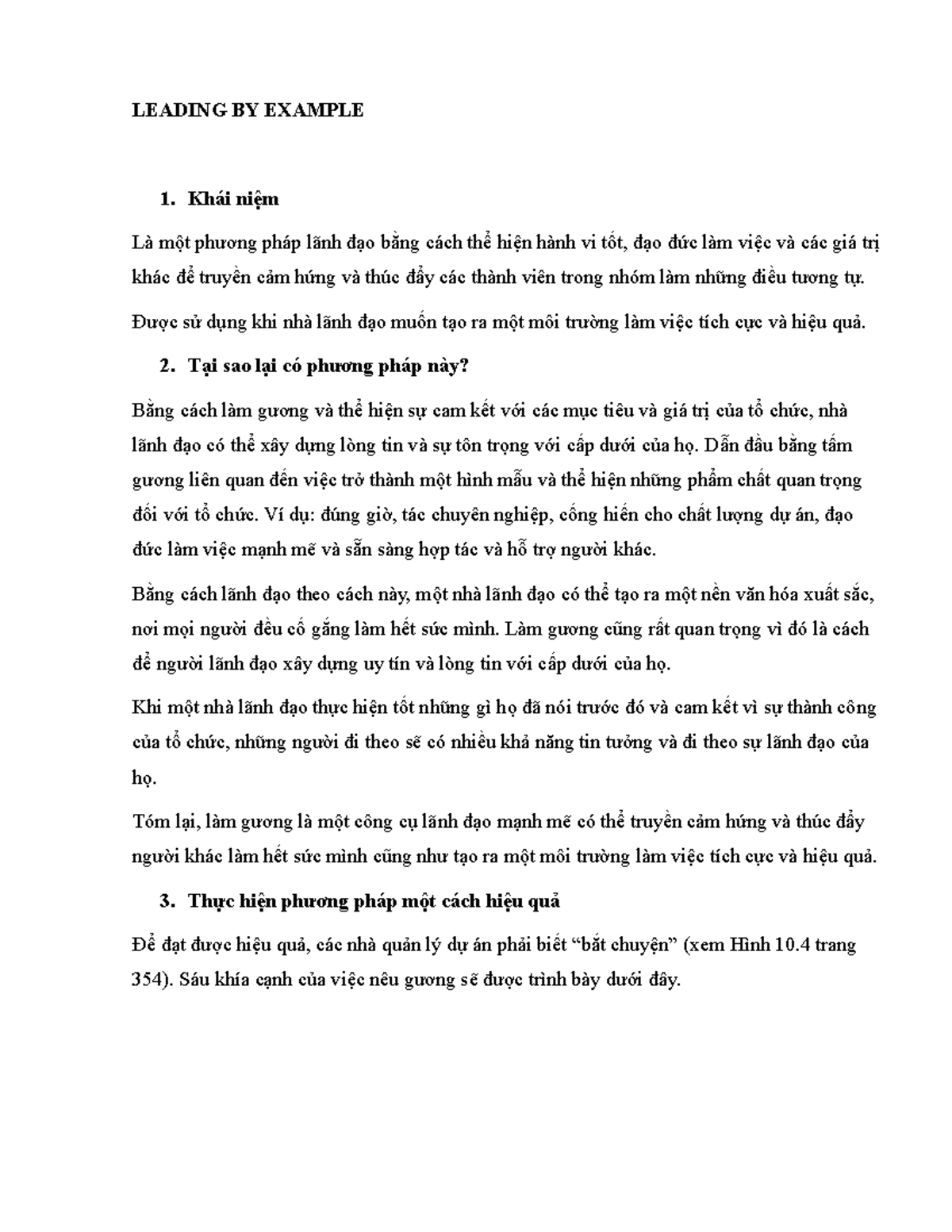 Vinh - sadgh - LEADING BY EXAMPLE Khái niệm Là một phương pháp lãnh đạo ...