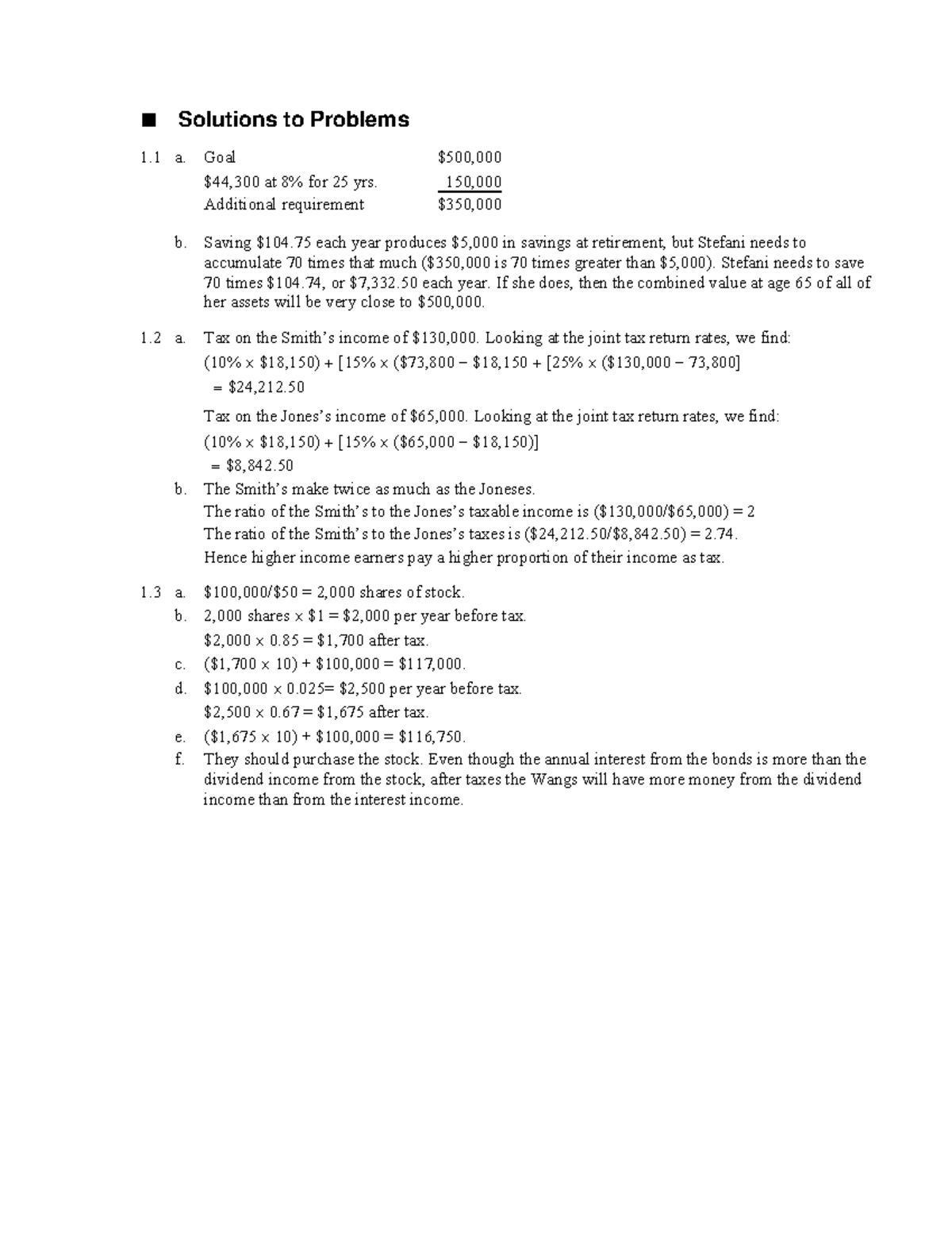 Chapter 1 - Tutorial Homework - Solutions to Problems 1 a. Goal at for ...