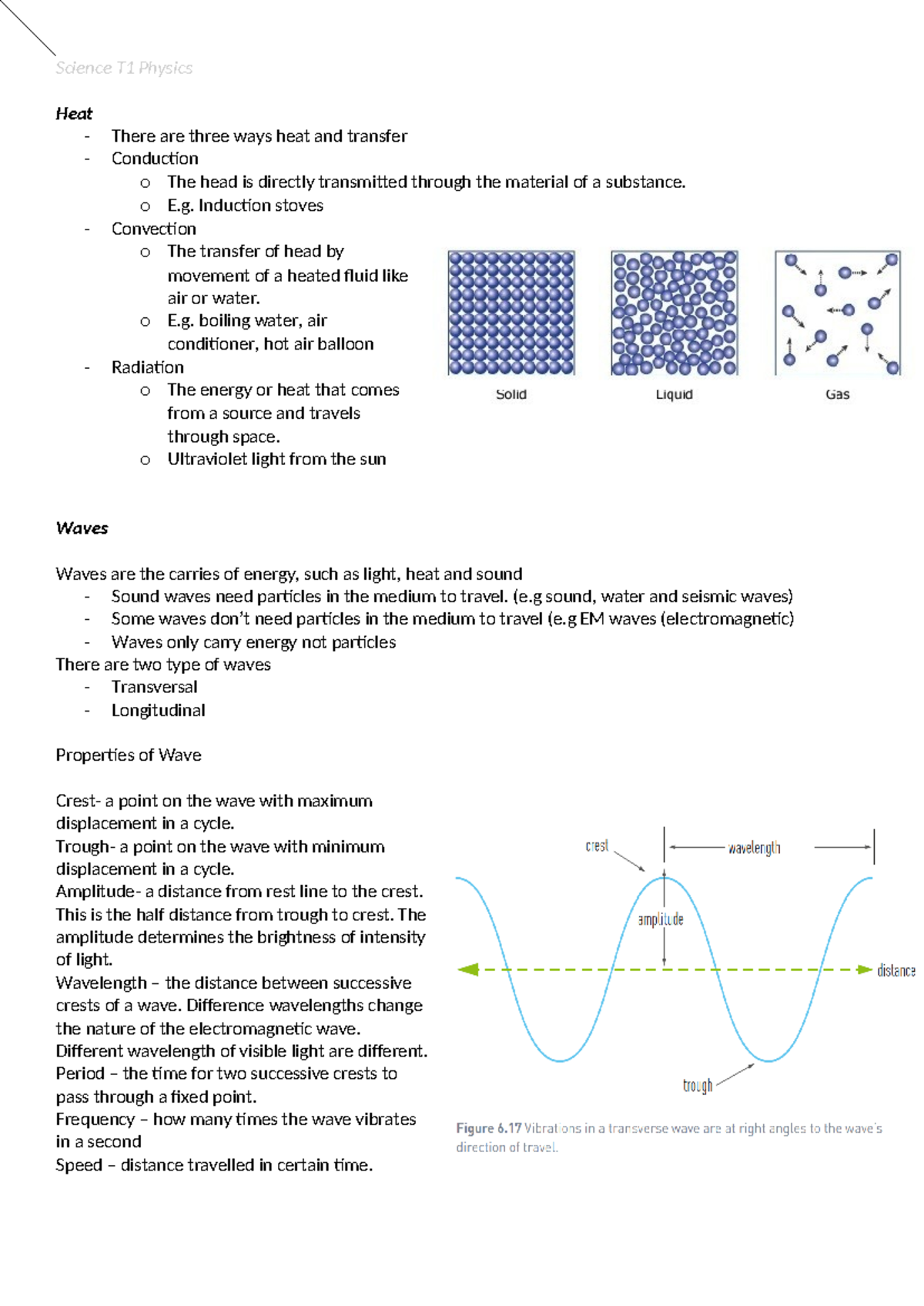 Science T1 Physics: Heat, Waves, and Motion Concepts - Science T1 ...