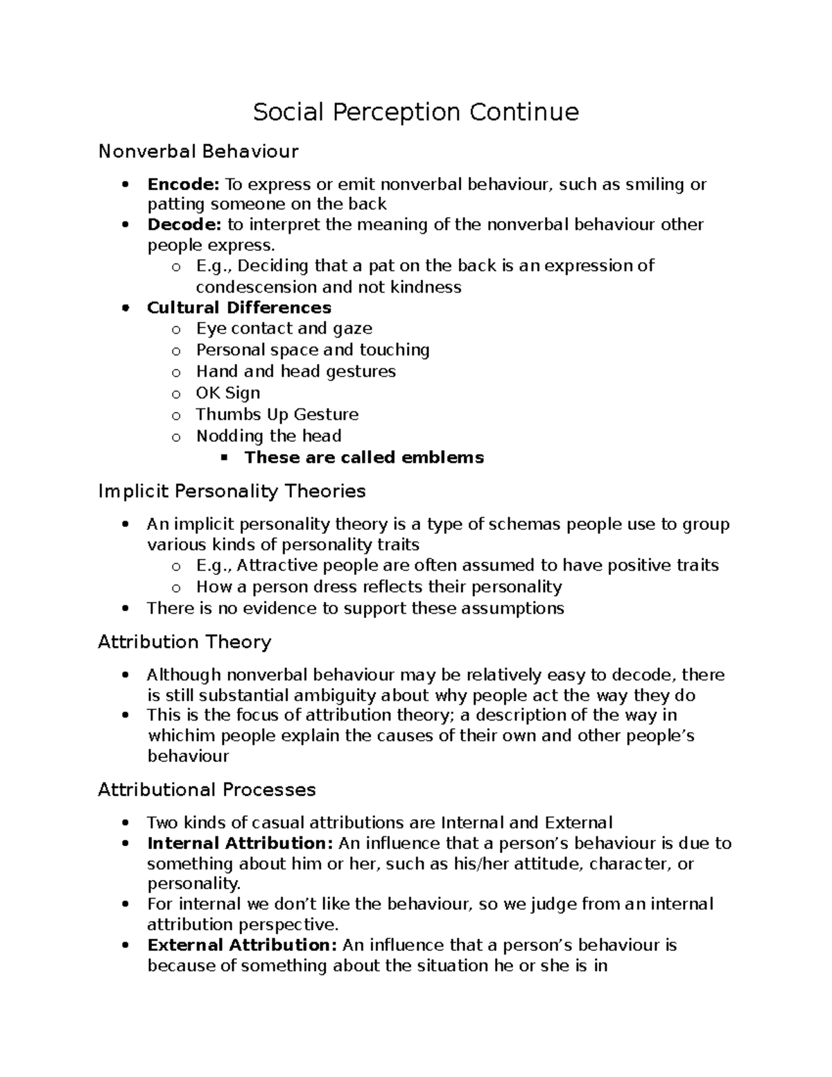 Psychology - Social (Week 4 Notes) - GSSC 1046 - George Brown College ...