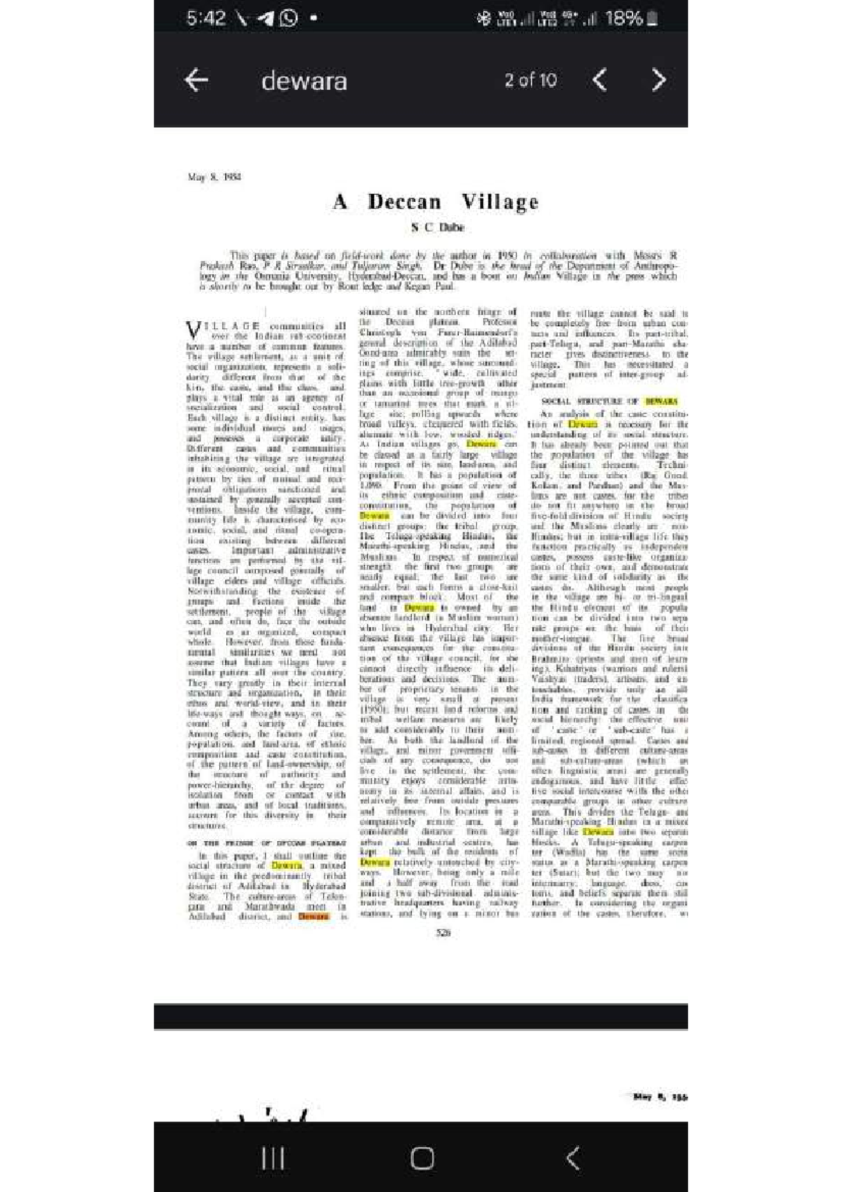 Dewara Village Proof - 5:42 14 Mao Vial LTET LTE2 il L dewara 2 of 10 ...