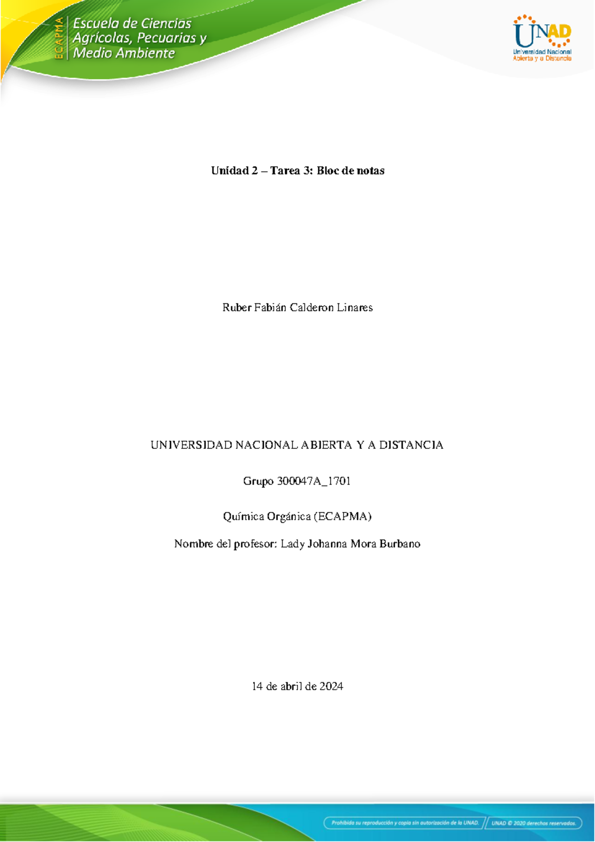 Block de Notas Tarea 3 - NIGUNA - Procesos de la industria química ...