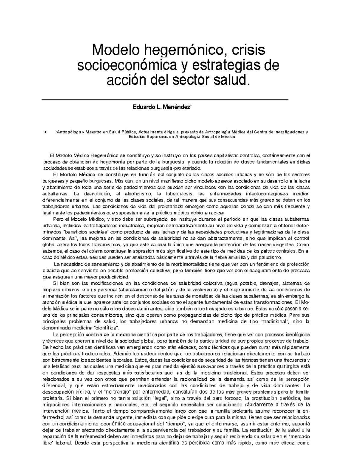 Modelo Hegemonico Menendes - CLASE 4 - Modelo hegemÛnico, crisis ...