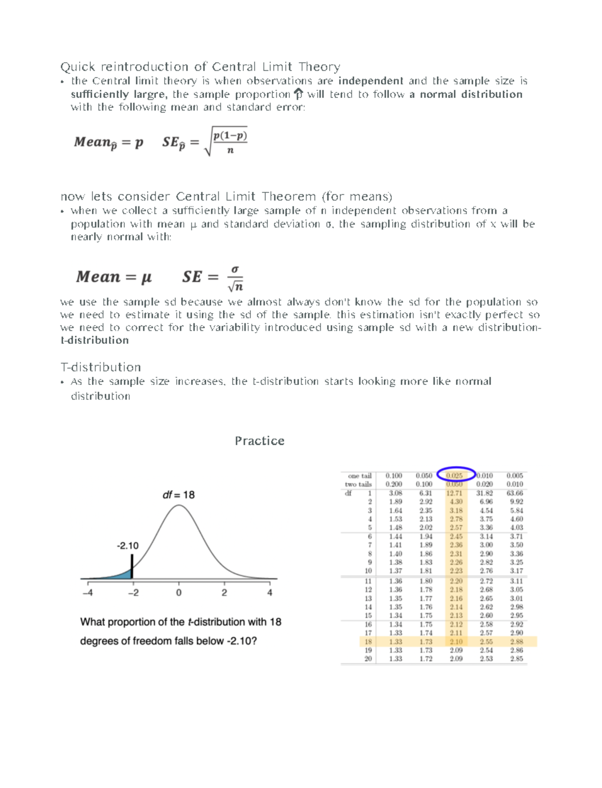 T distribution and One sample mean test - Quick reintroduction of ...