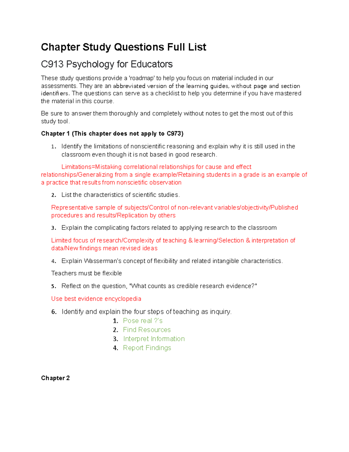 C913 Chapter Study Questions Full List - Chapter Study Questions Full ...
