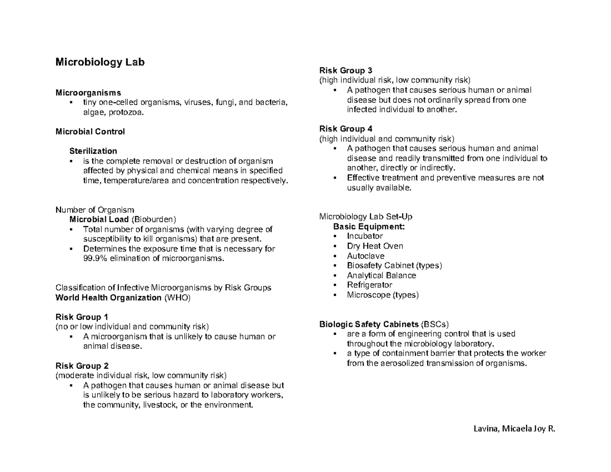 Clinical Microbiology Reviewer - Microbiology Lab Microorganisms § tiny ...