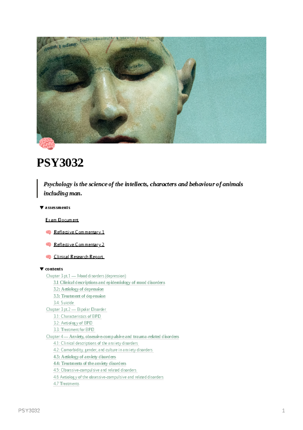 Complete PSY3032 lecture notes - PSY Psychology is the science of the ...