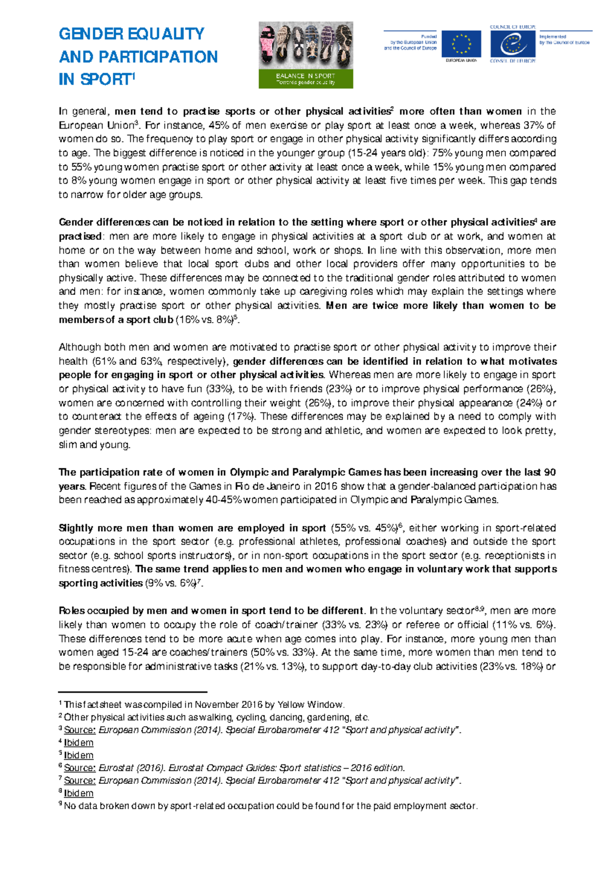 BIS factsheet Gender Equality sport Participation EN - GENDER EQUALITY ...