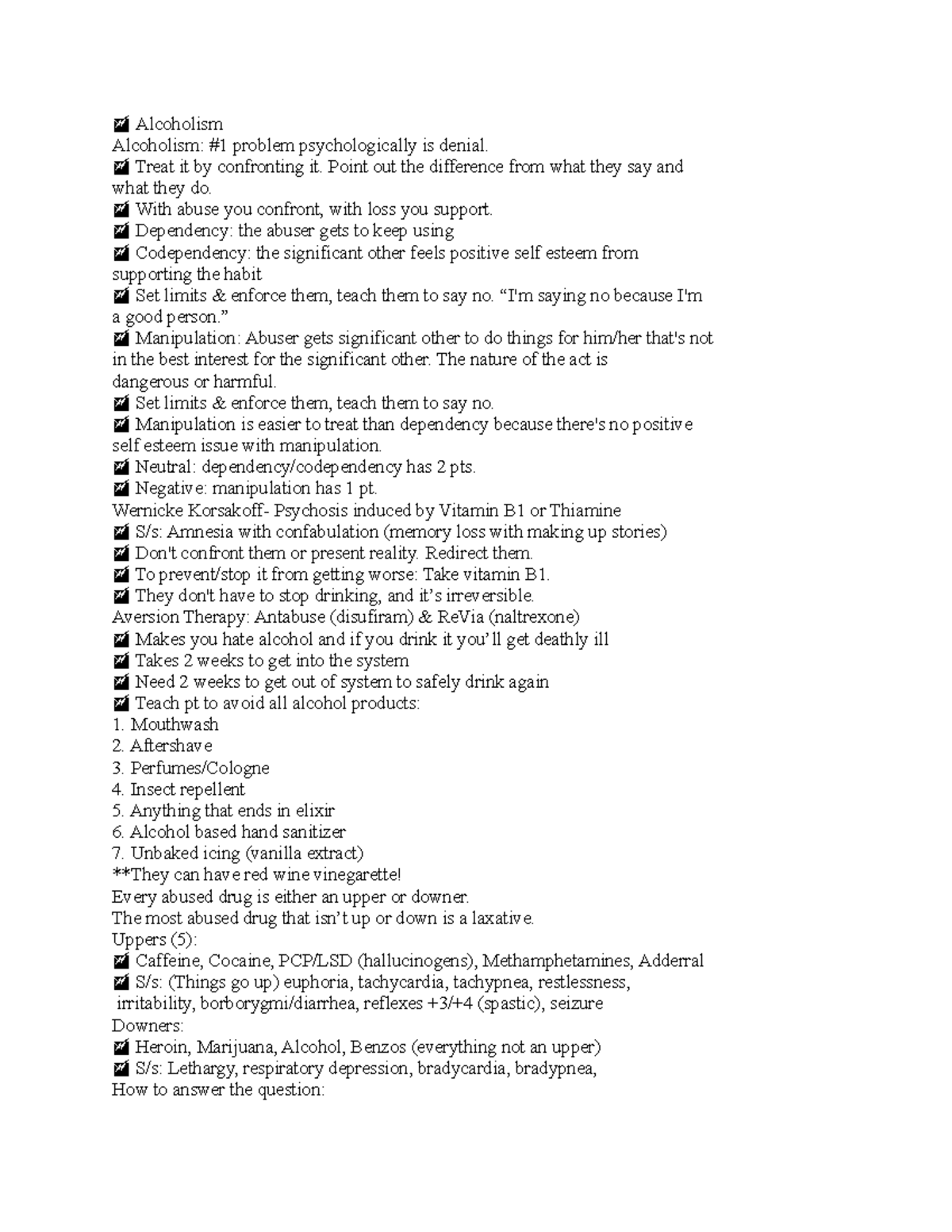 Alcoholism notes overview - Alcoholism Alcoholism: #1 problem ...