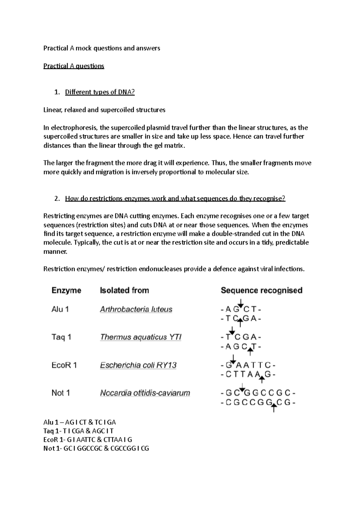 Practical A mock questions and answers - Practical A mock questions and ...