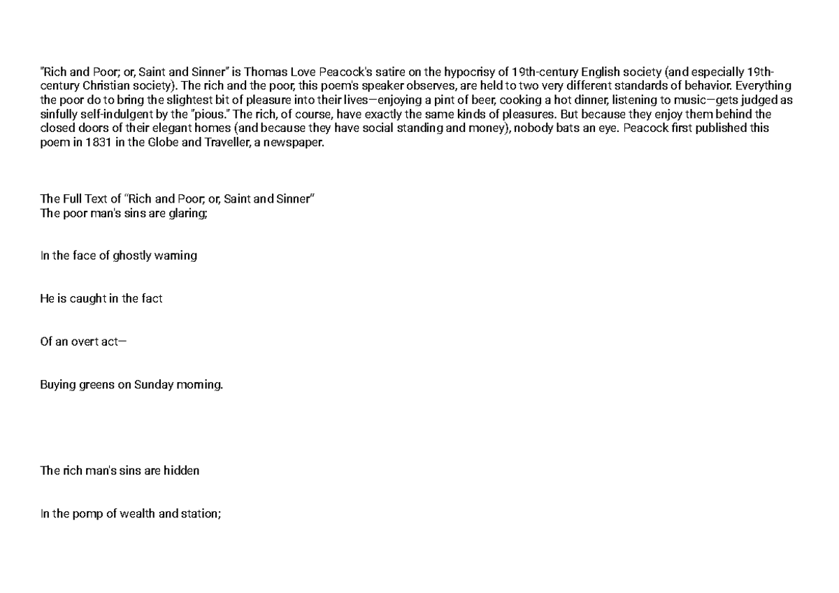 1ONMC5Ha SK - "Rich and Poor; or, Saint and Sinner" poem's summary and ...