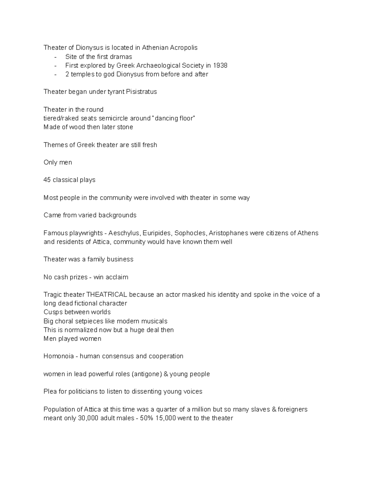 FWT Edith Hall Notes - Theater of Dionysus is located in Athenian ...