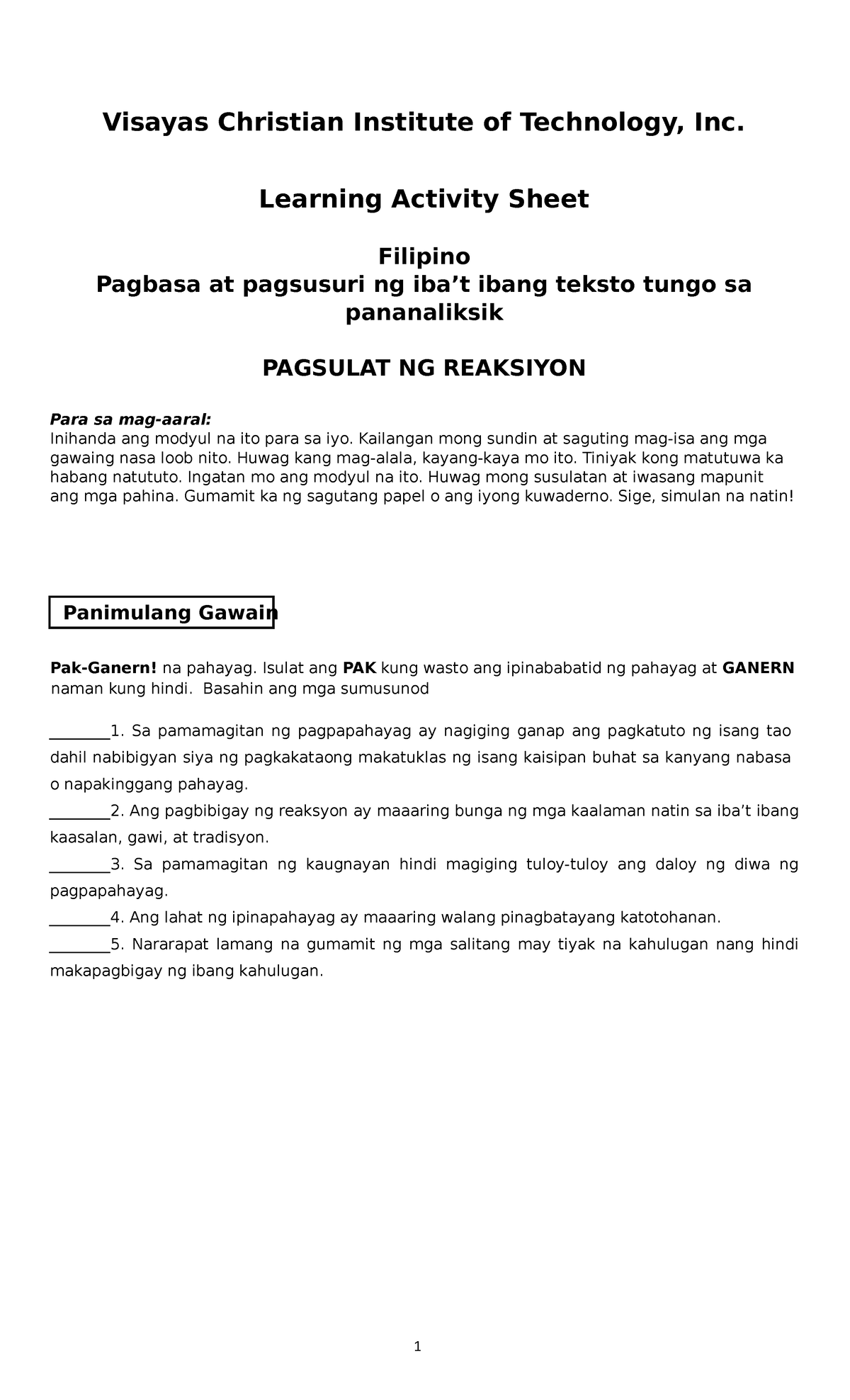 Pagbasa at Pagsusuri 7 - i want to use this as an lecture for my ...