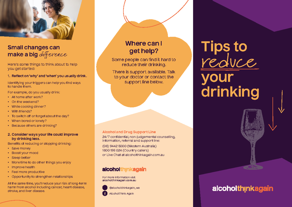 Tips to reduce your drinking Brochure - Tips to reduce your drinking ...