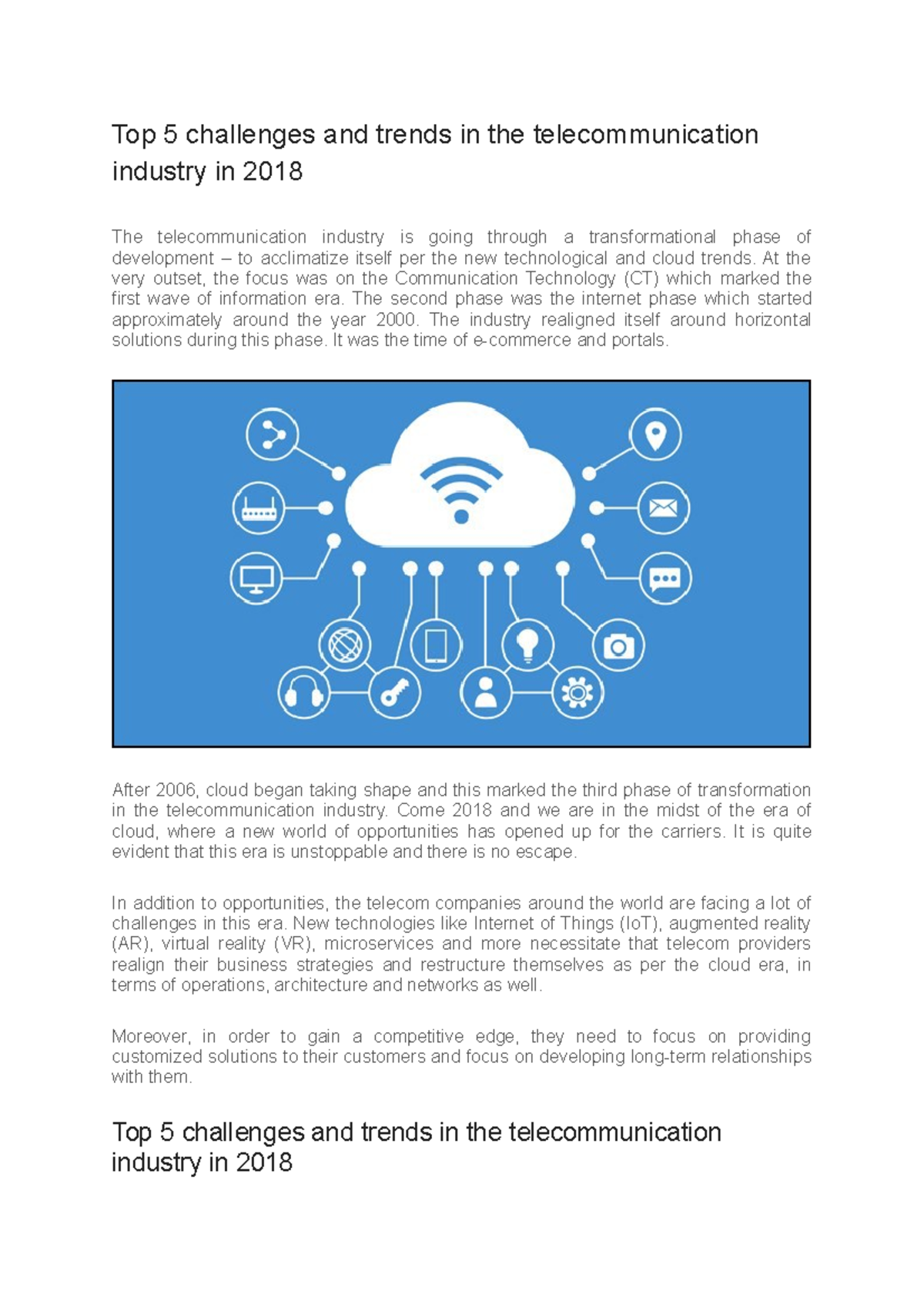 Top 5 challenges and trends in the telecommunication industry in 2018 ...