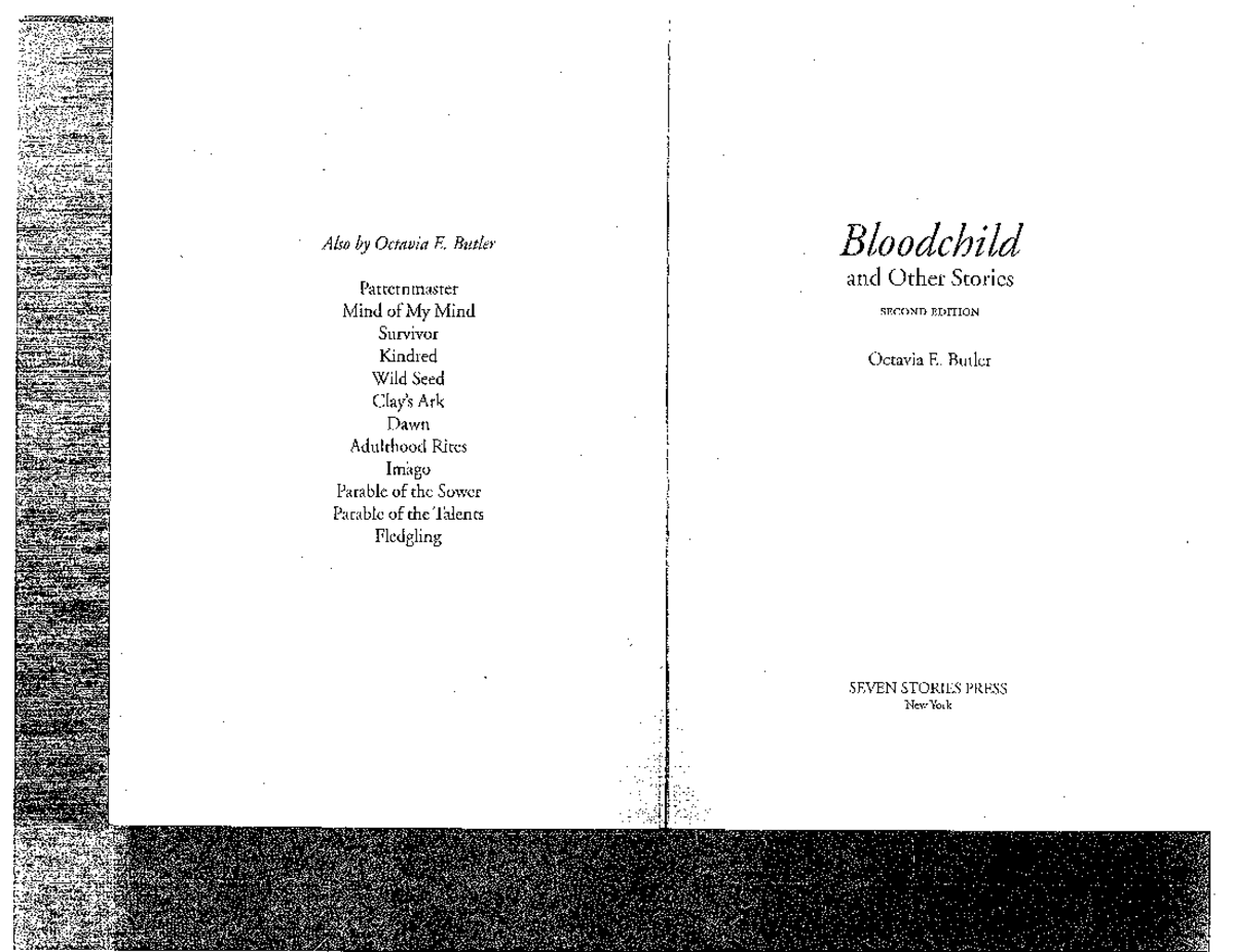 Butler-Octavia-Bloodchild Book - PDF - Also Octavia E. Butler ...